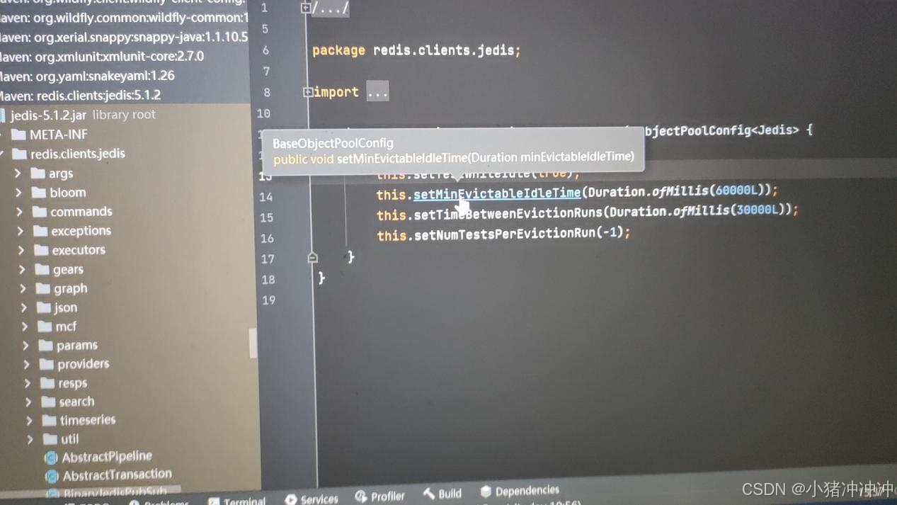 NoSuchMethodError:redis.clients.jedis.jedisPoolconfig.setMinEvictableTime(Ljava/time/Duration；)V ...