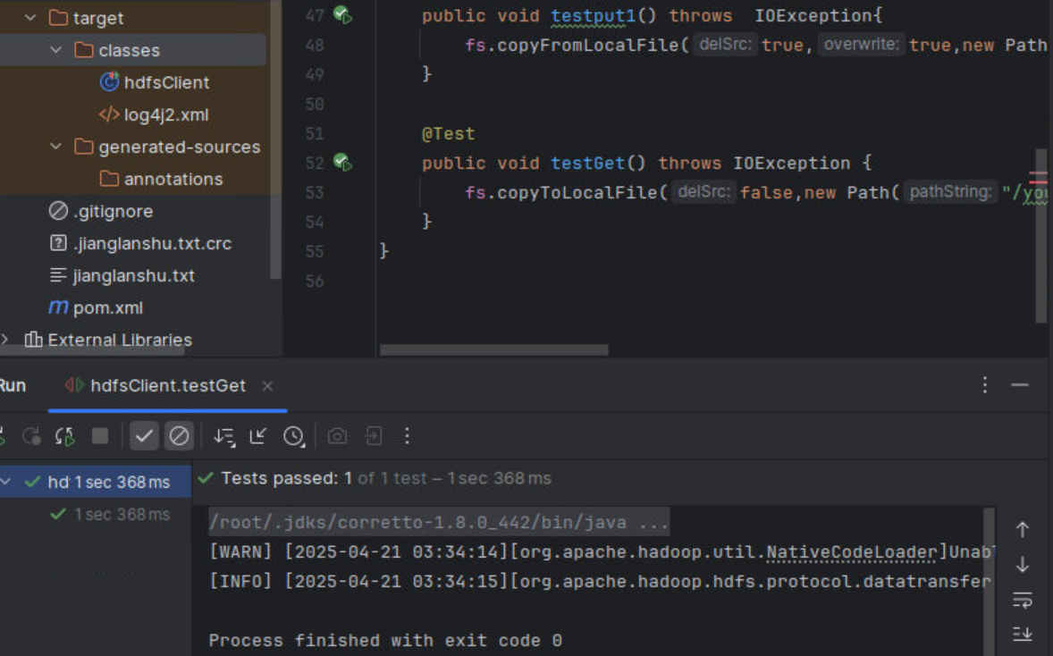 HDFS的API调用_java调用 hdfs客户端写入文件-CSDN博客