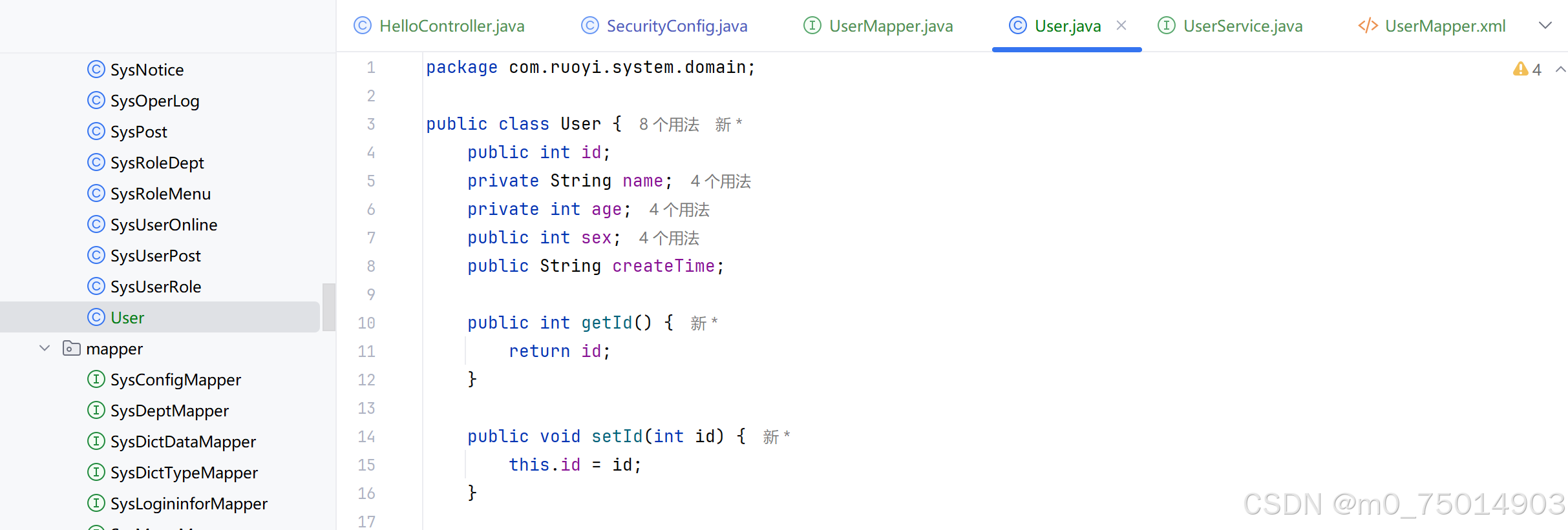 后端单表user的CURD功能代码和测试-CSDN博客