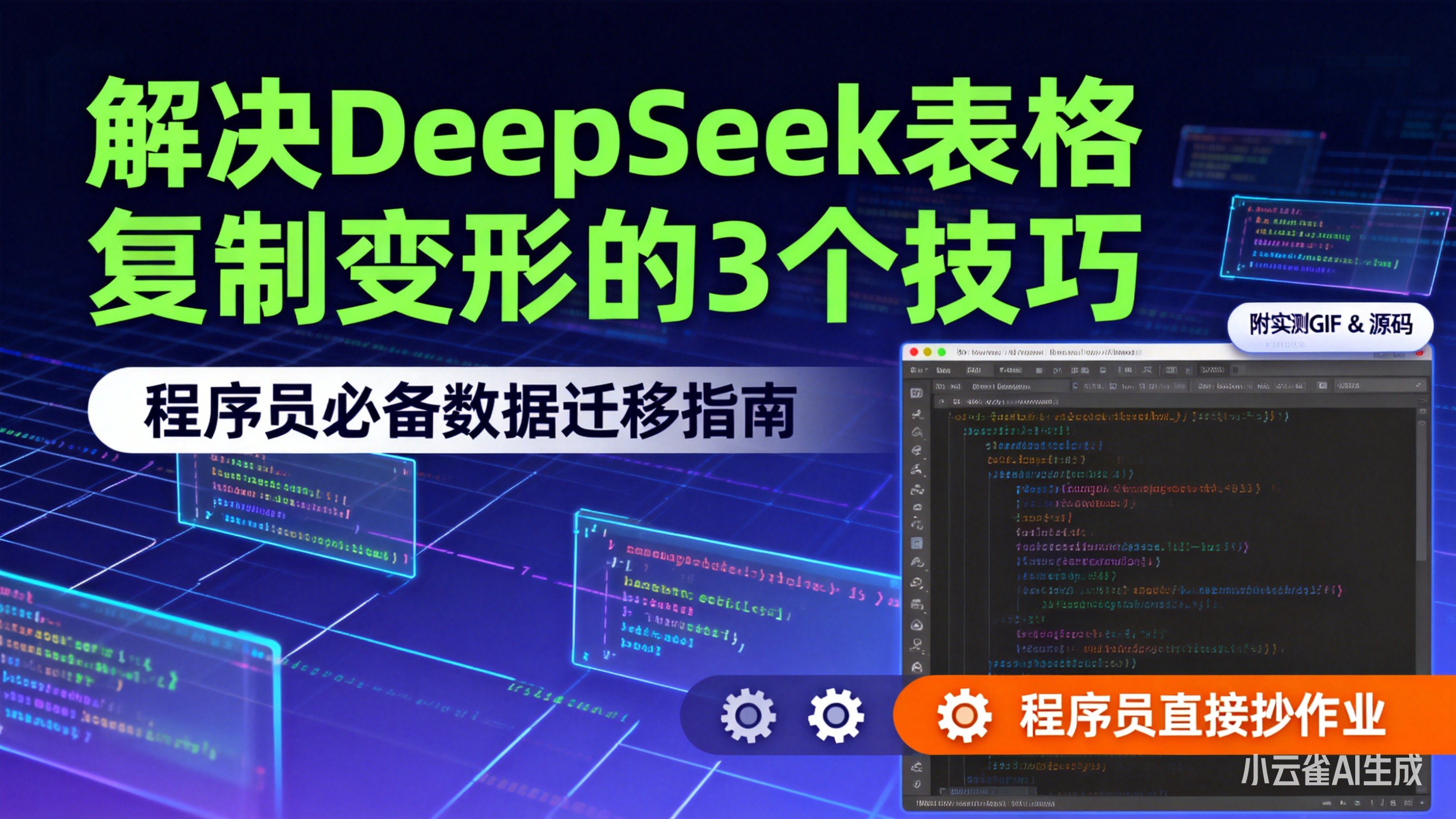解决DeepSeek表格复制变形的3个技巧，程序员必备数据迁移指南——附实测 GIF & 源码，程序员直接抄作业-CSDN博客