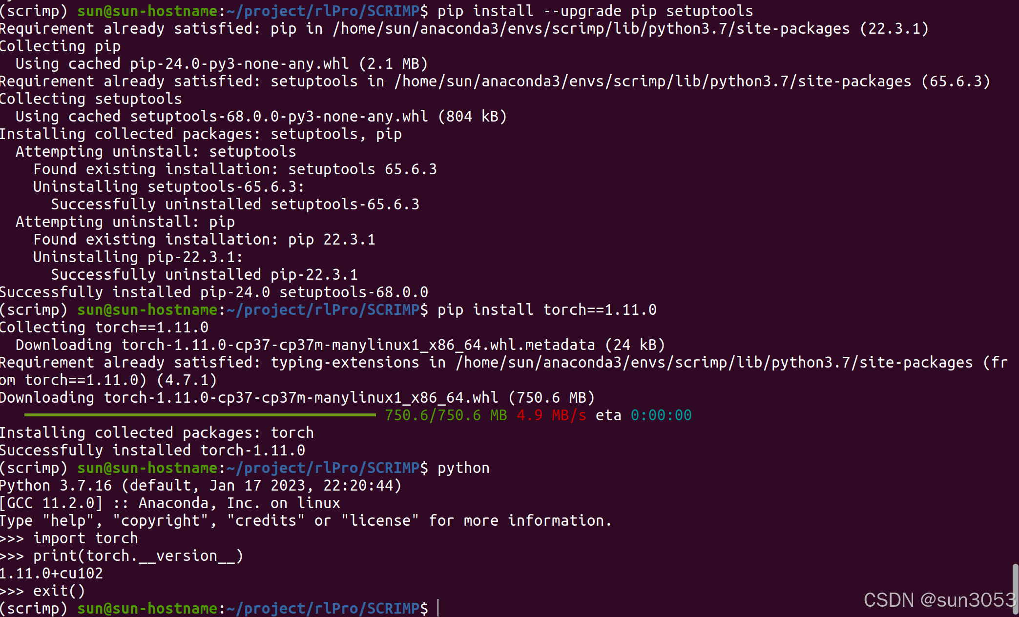 ERROR: Wheel ‘torch‘ located at /tmp/pip-unpack-jdlb5jt7/torch-1.11.0-cp37-cp37m-manylinux1_x86 ...