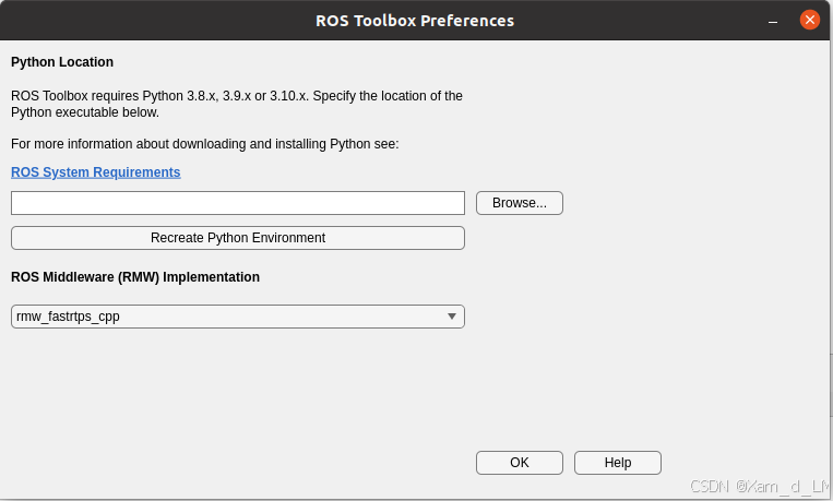 【Matlab】2024a 版本 Simulink 编译生成 ROS代码，Python 解释器路径未设置报错解决方法_ros toolbox preferences-CSDN博客
