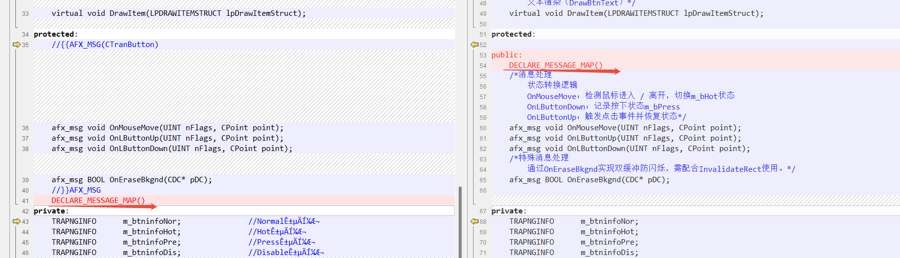 详细说明DECLARE_MESSAGE_MAP()和成员函数声明顺序的关系_mfc getmessagemap成员函数没有在中声明-CSDN博客