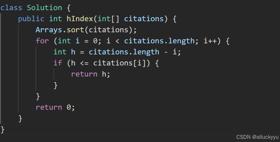 leetcode面试经典150题之 274. H 指数-CSDN博客