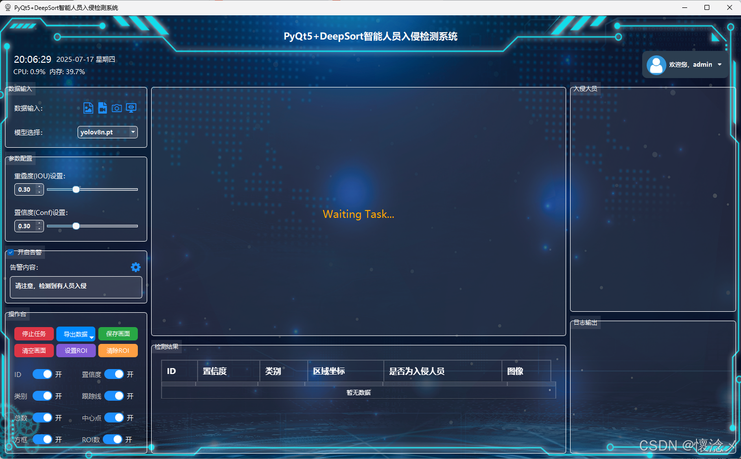 python3GUI--基于PyQt5+DeepSort+YOLOv8智能人员入侵检测系统（详细图文介绍）_csdn yolov8智能人员入侵检测系统-CSDN博客