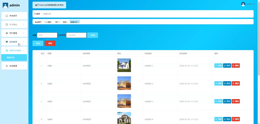 计算机毕业设计java基于hadoop的租房数据分析系统 基于 Javahadoop 的租房数据智能分析平台设计 Hadoop 驱动的租房