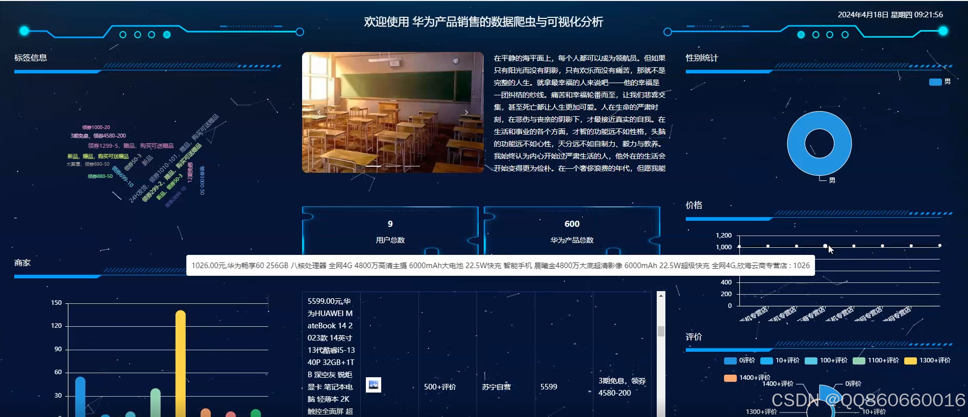 基于Python大数据爬虫的华为产品销售与可视化分析(Pycharm Flask Django Vue mysql)-CSDN博客