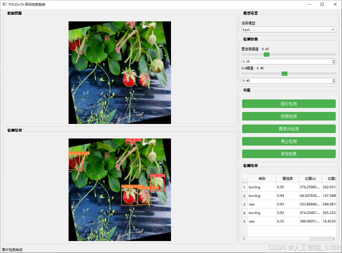 基于深度学习YOLOv10的草莓成熟度检测系统（YOLOv10+YOLO数据集+UI界面+Python项目源码+模型）-CSDN博客