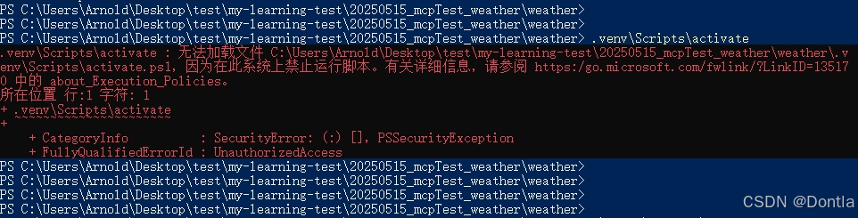 PowerShell执行策略问题：无法加载文件 C:\Users\Arnold\Documents\WindowsPowerShell\profile.ps1，因为在此系统上禁止运行脚本 ...