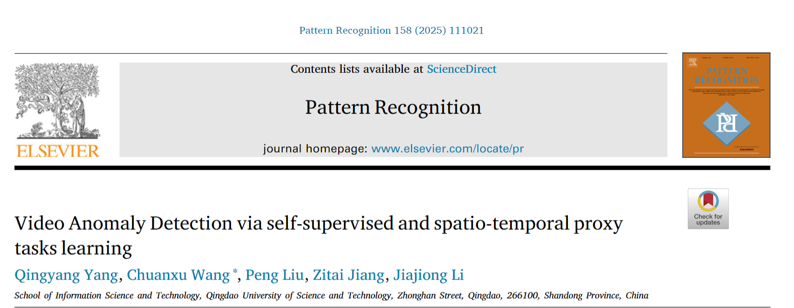 Video Anomaly Detection via self-supervised and spatio-temporal proxy tasks learning_self ...