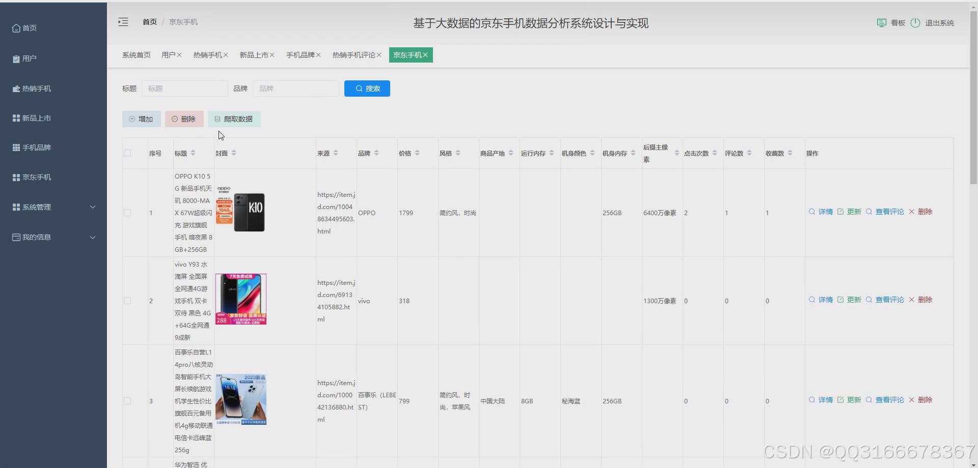 基于大数据的京东手机数据分析系统设计与实现,爬虫可视化基于大数据技术的手机销量数据可视化系统的设计与实现 Csdn博客