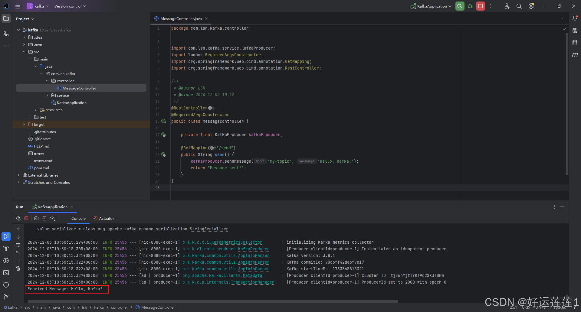 配置一个简单SpringBoot+kafka_spring-boot-starter-kafka-CSDN博客