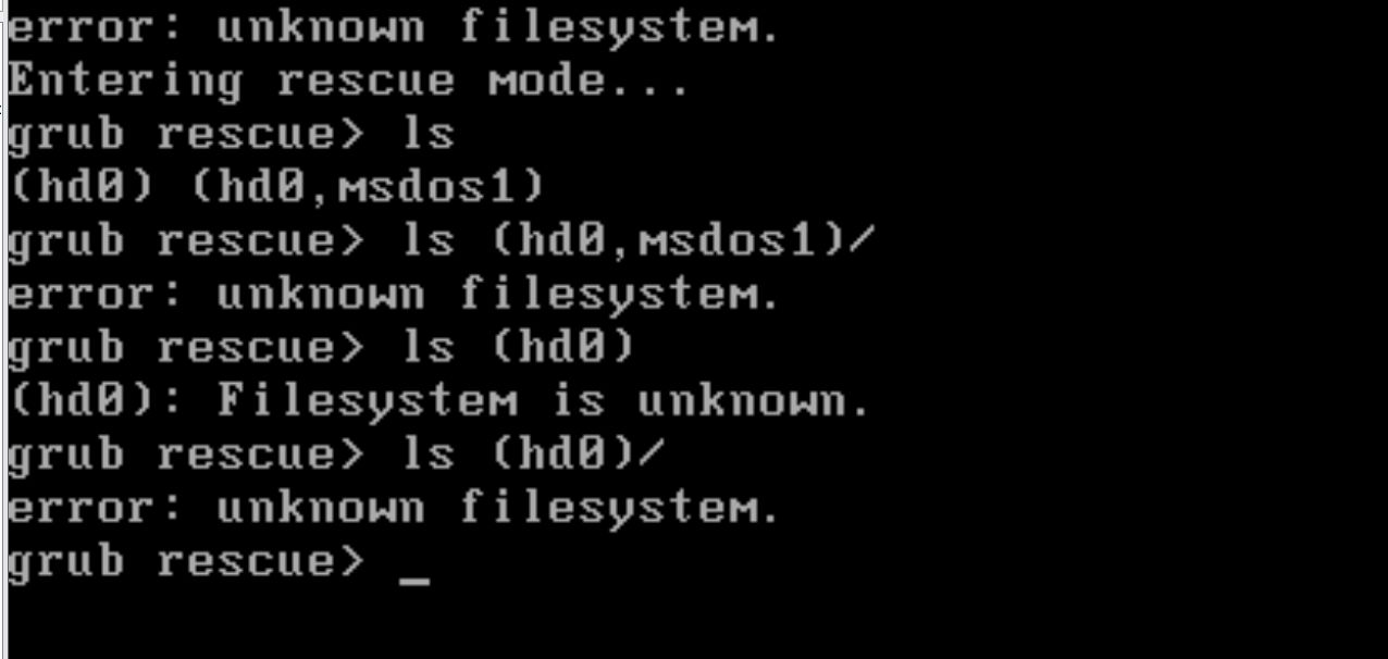 记录一次解决因硬盘分区错误，而导致vmware虚拟机重启后报错unknown filesystem ，进入grub_unknown filesystem怎么解决-CSDN博客