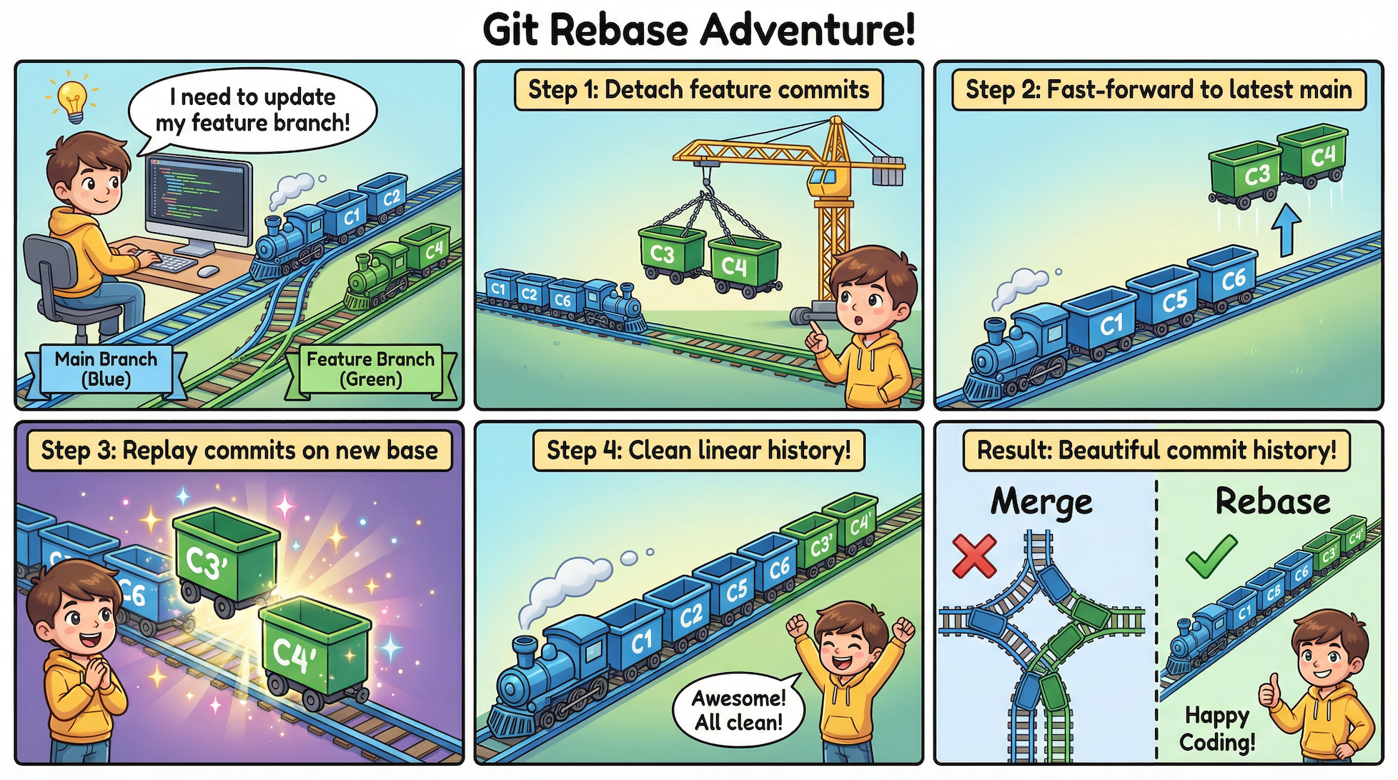 [git技巧]一次 `git push` 被拒绝的真实经历：我该 merge 还是 rebase？-CSDN博客