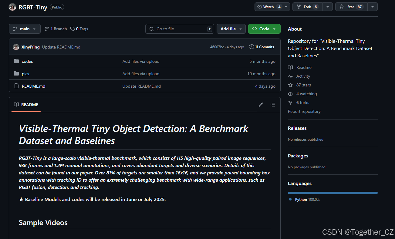 RGBT-Tiny：Visible-Thermal Tiny Object Detection: A Benchmark Dataset and Baselines可见光-热红外微小目标检测 ...