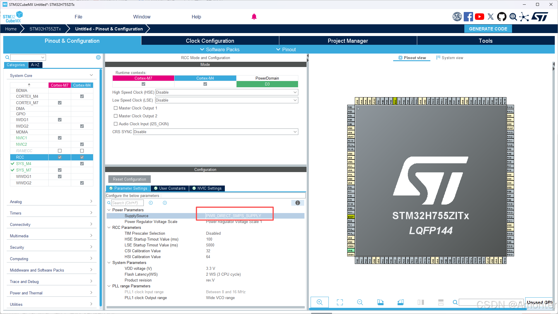 STM32H755-Nucle开发板使用STM32CubeIDE配置裸机以太网-CSDN博客