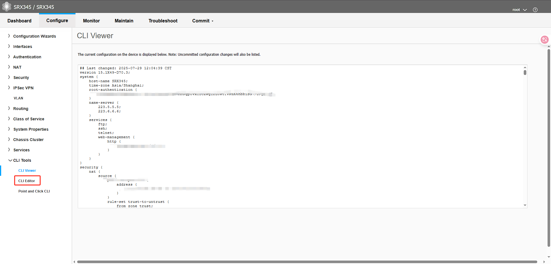 Juniper SRX345 Web Device Manager （J-web）防火墙配置-图文教程_juniper防火墙web配置-CSDN博客