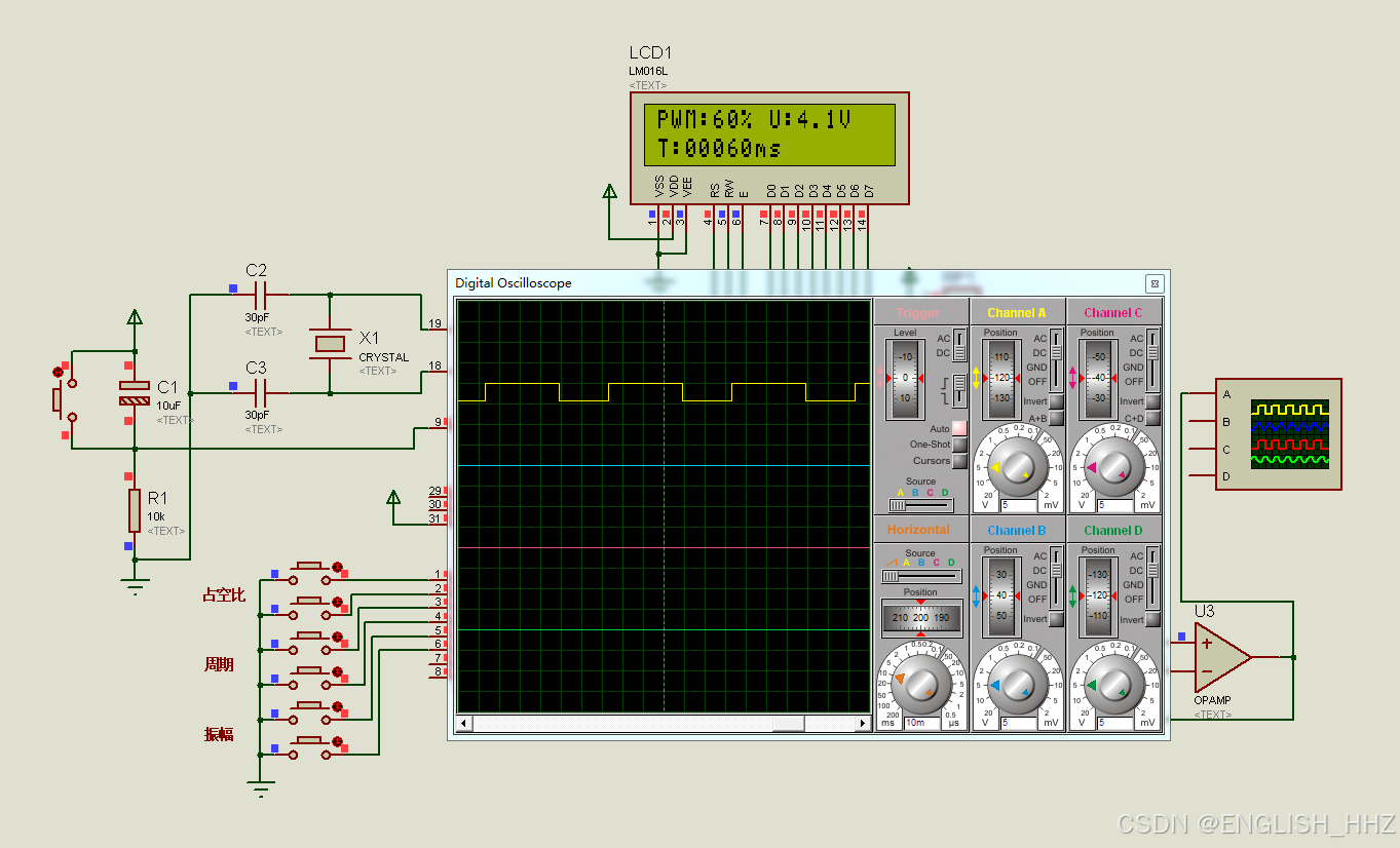 2042、基于51单片机的PWM信号源（振幅，周期，脉宽）(proteus仿真+程序+原理图+流程图+元器件清单）_proteus pwm信号源-CSDN博客