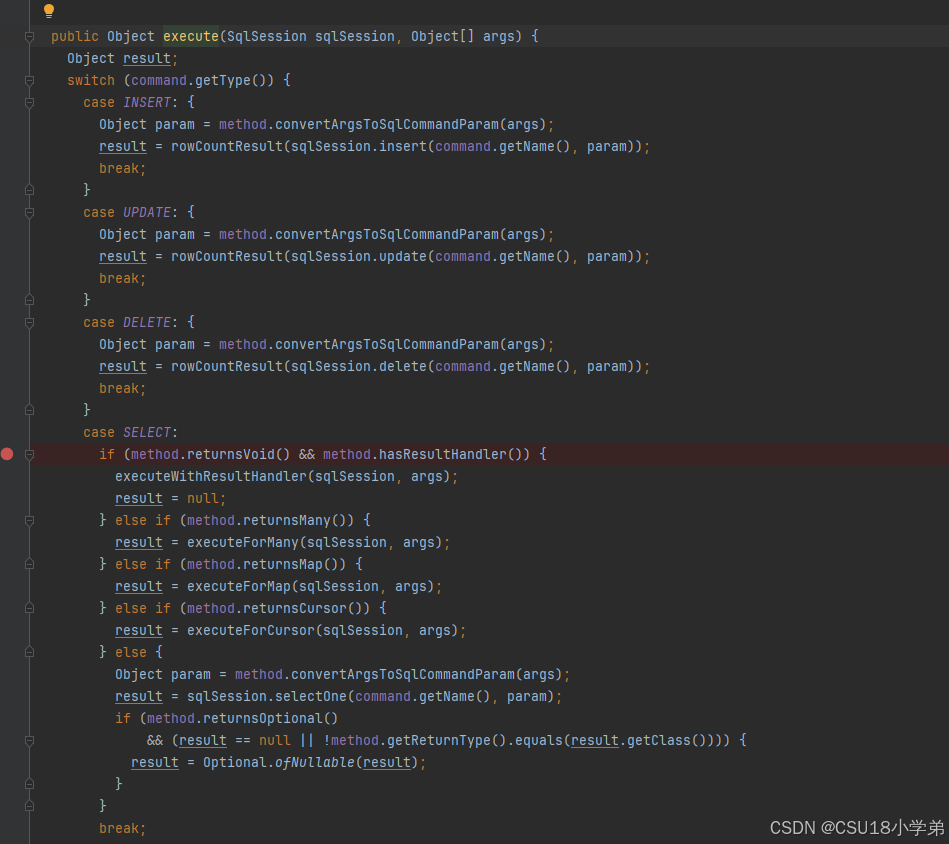 Mybatis源码阅读（四）：mapper中的方法执行逻辑分析_mappermethodinvoker-CSDN博客