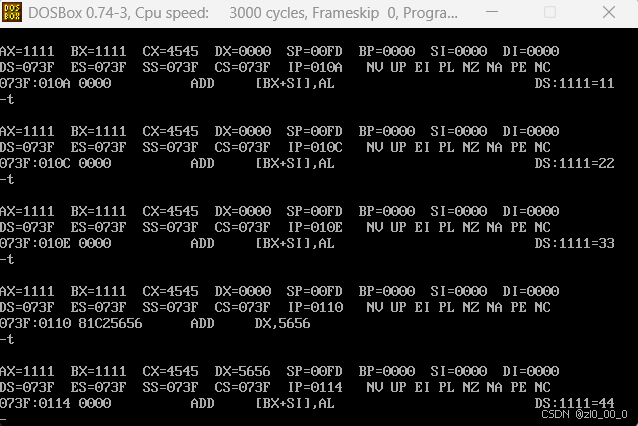 使用dosbox的debug功能和调试汇编语言源文件asm_dosbox debug-CSDN博客