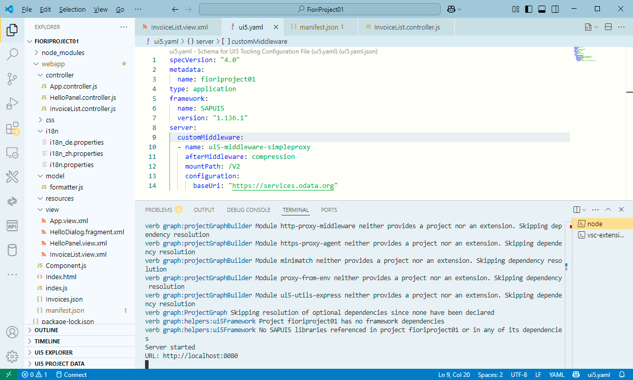 SAP学习笔记 - 开发25 - 前端Fiori开发 Remote OData Service(使用远端Odata服务)，代理中间件（ui5-middleware-simpleproxy ...