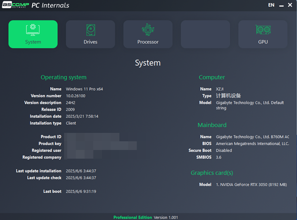 ASCOMP PC Internals Pro(系统分析与硬盘监控) -CSDN博客