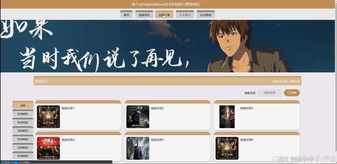 Springbootvue基于springboot和vue技术的视频与图集网站【开题程序论文】基于springboot和vue的科普