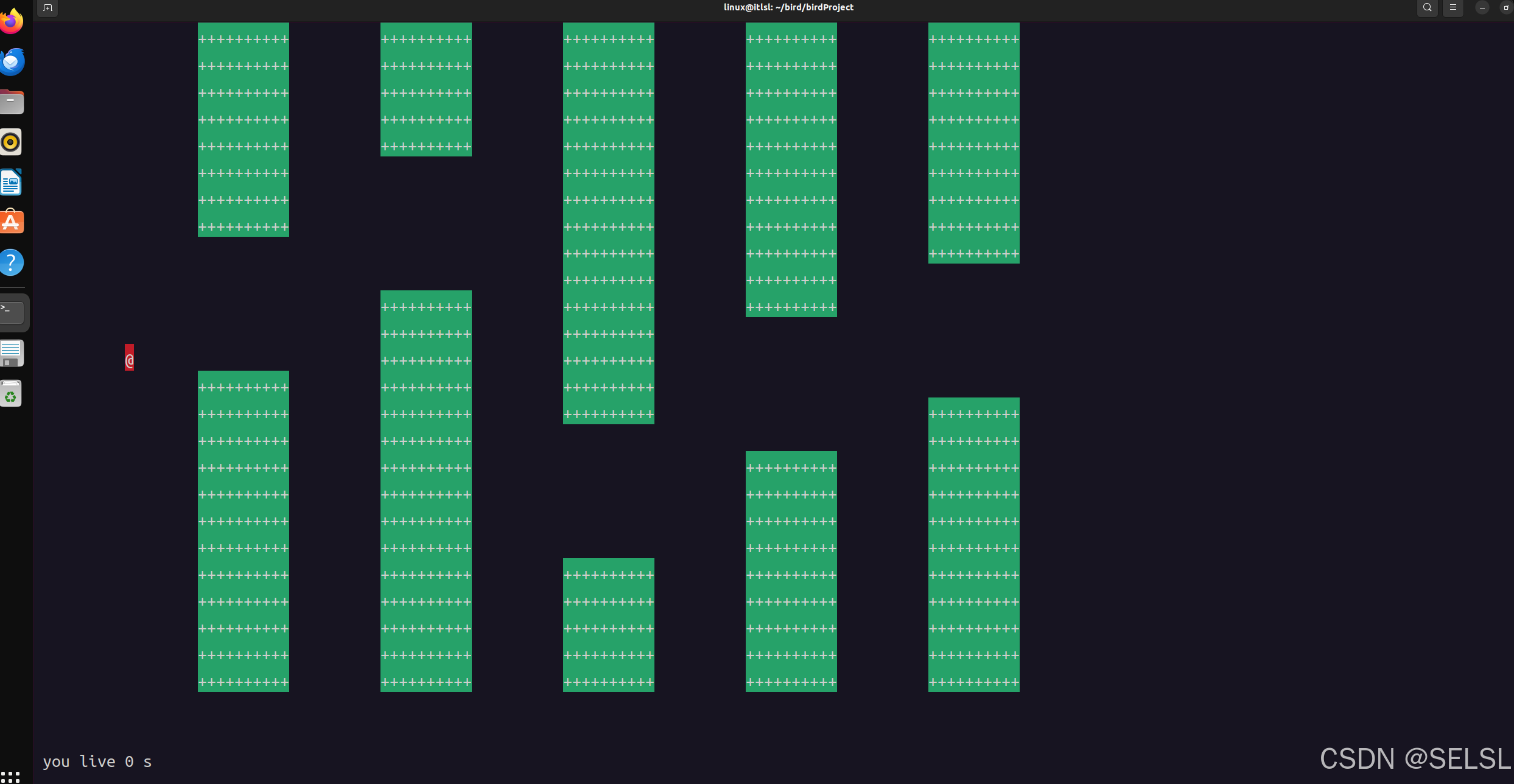 在Linux系统下，基于Ncurses库和信号机制编写的C语言程序Flappy Bird小游戏_linux c flappybird-CSDN博客