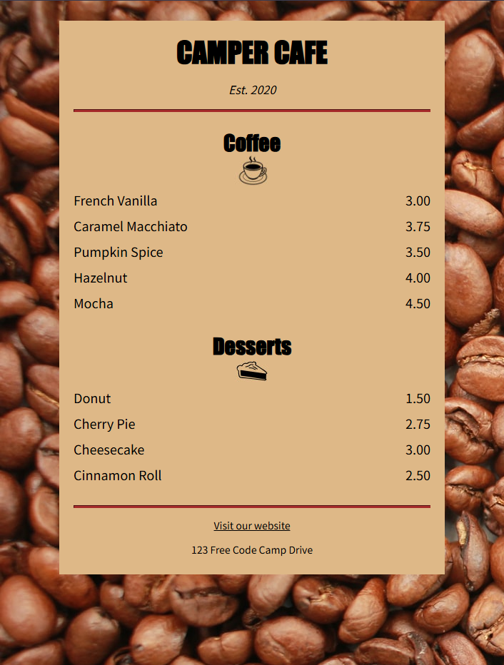 记录：Learn Basic CSS by Building a Cafe Menu_leran basic css by building ...
