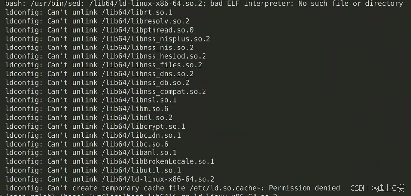 linux centos服务器误删底层动态链接库libc.so.6【踩坑 已解决】_linux误删libc.so.6-CSDN博客