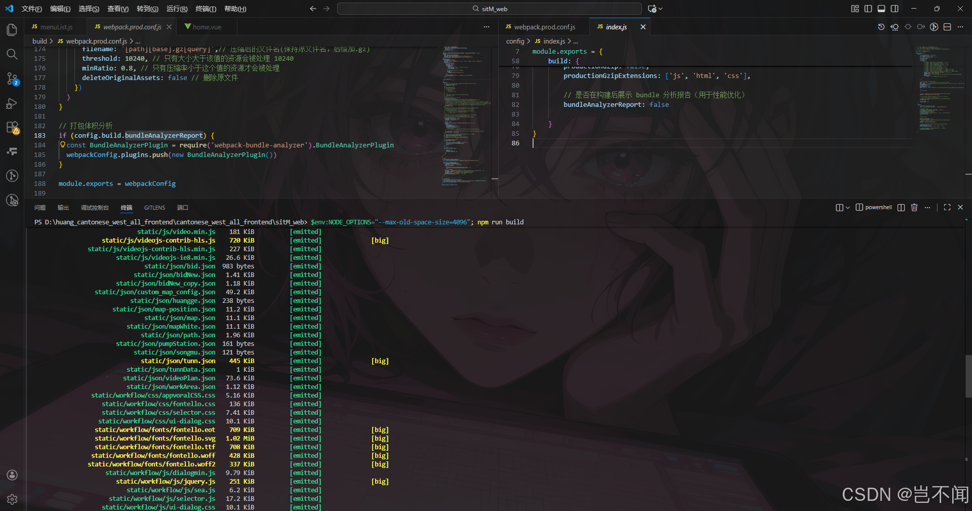 Plugin-前端打包内存溢出以及TerserPlugin(webpack打包js(代码混淆 + 体积优化)),可视化包体积分析报告-项目为老项目vue2+webpack4-CSDN博客
