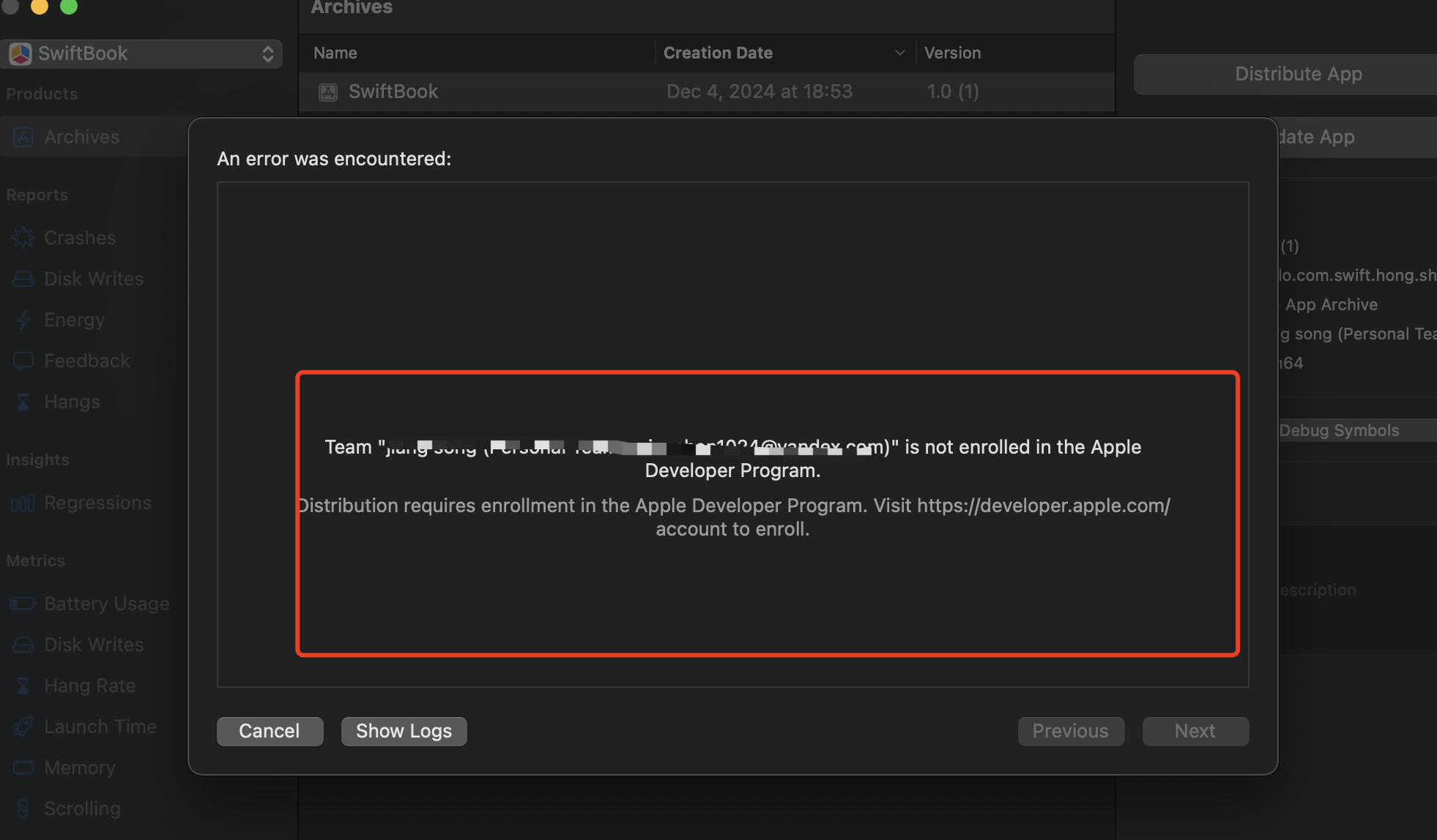 xcode archive XXX is not enrolled in the Apple Developer Program.-CSDN博客