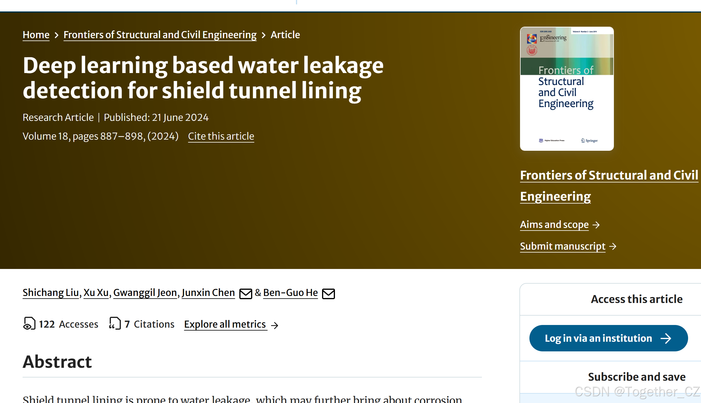 Deep learning based water leakage detection for shield tunnel lining——基于深度学习的盾构隧道衬砌渗漏检测-CSDN博客