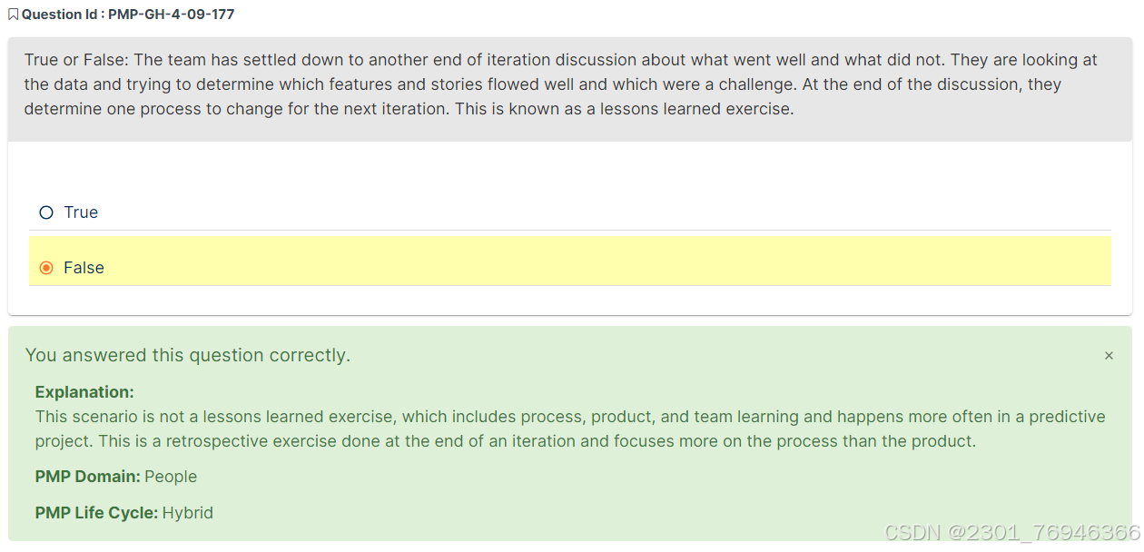 PMP模拟考试第85题笔记_回顾性会议pmp-CSDN博客