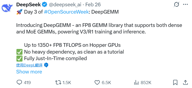 LLMs之DeepSeek-V3之GEMM：DeepGEMM的简介、安装和使用方法、案例应用之详细攻略_deepgemm安装-CSDN博客