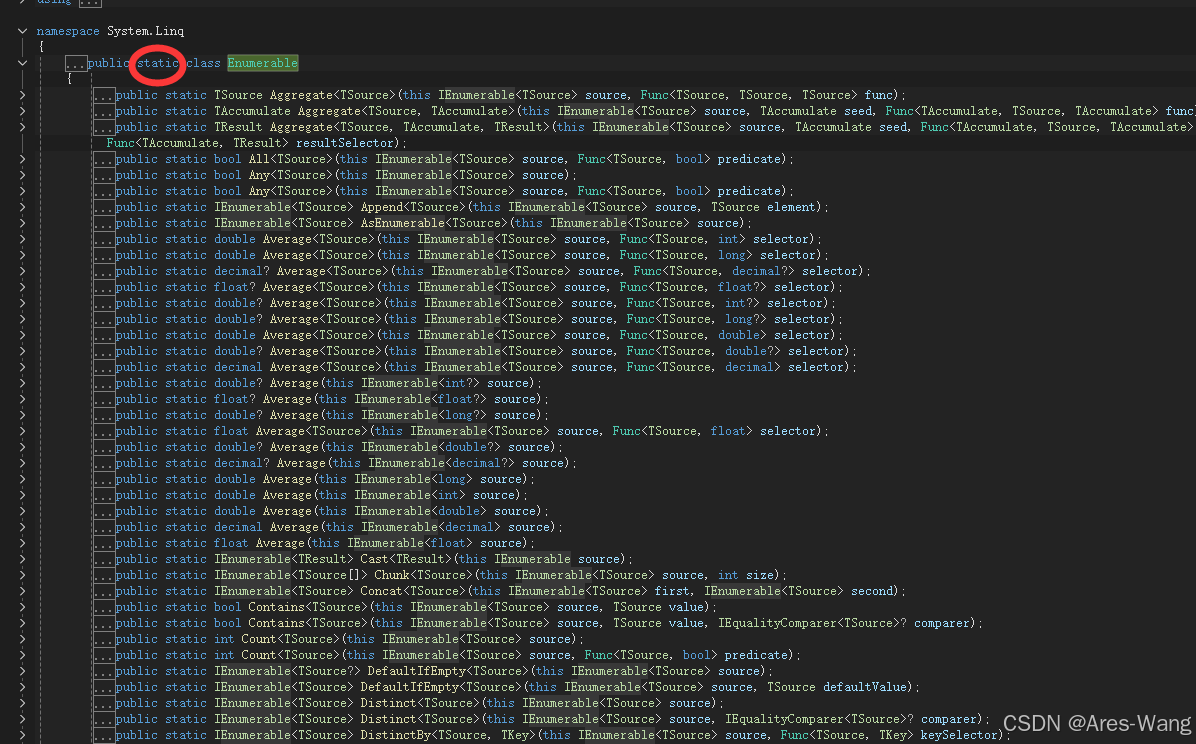 Enumerable 是 IEnumerable的扩展类 》》方法 集合-CSDN博客