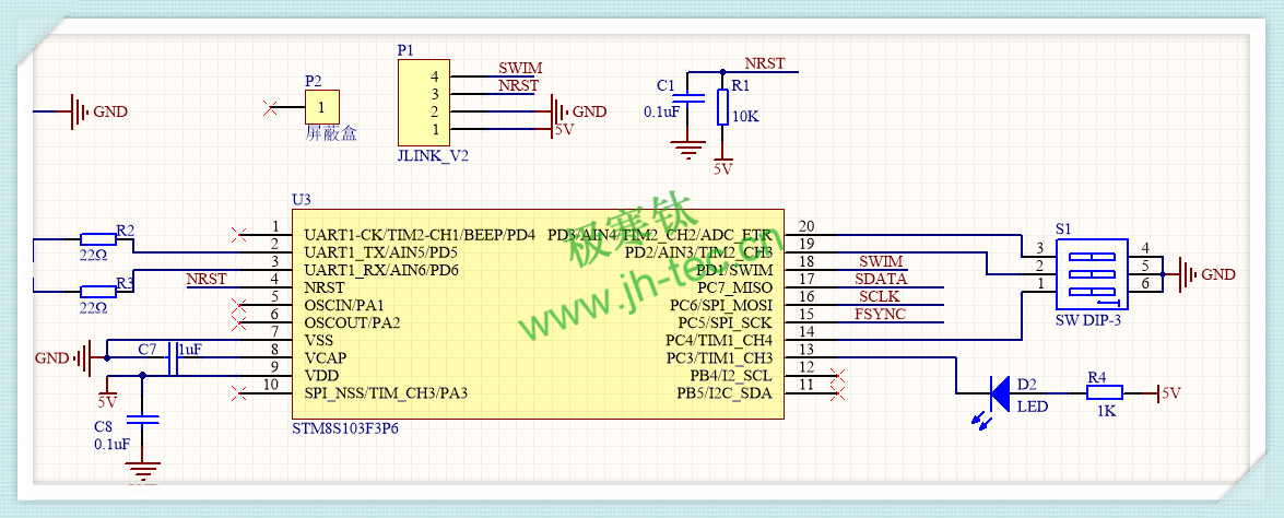 STM8S103+AD9833 波形发生器DDS原理图电路图PCB设计以及注意事项_stm8s103电路图-CSDN博客