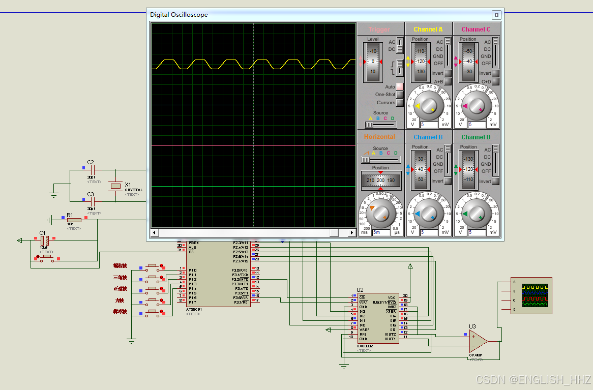 2048、基于51单片机的波形发生器（5种，固定频率，0832）(proteus仿真+程序+原理图+流程图+元器件清单）-CSDN博客