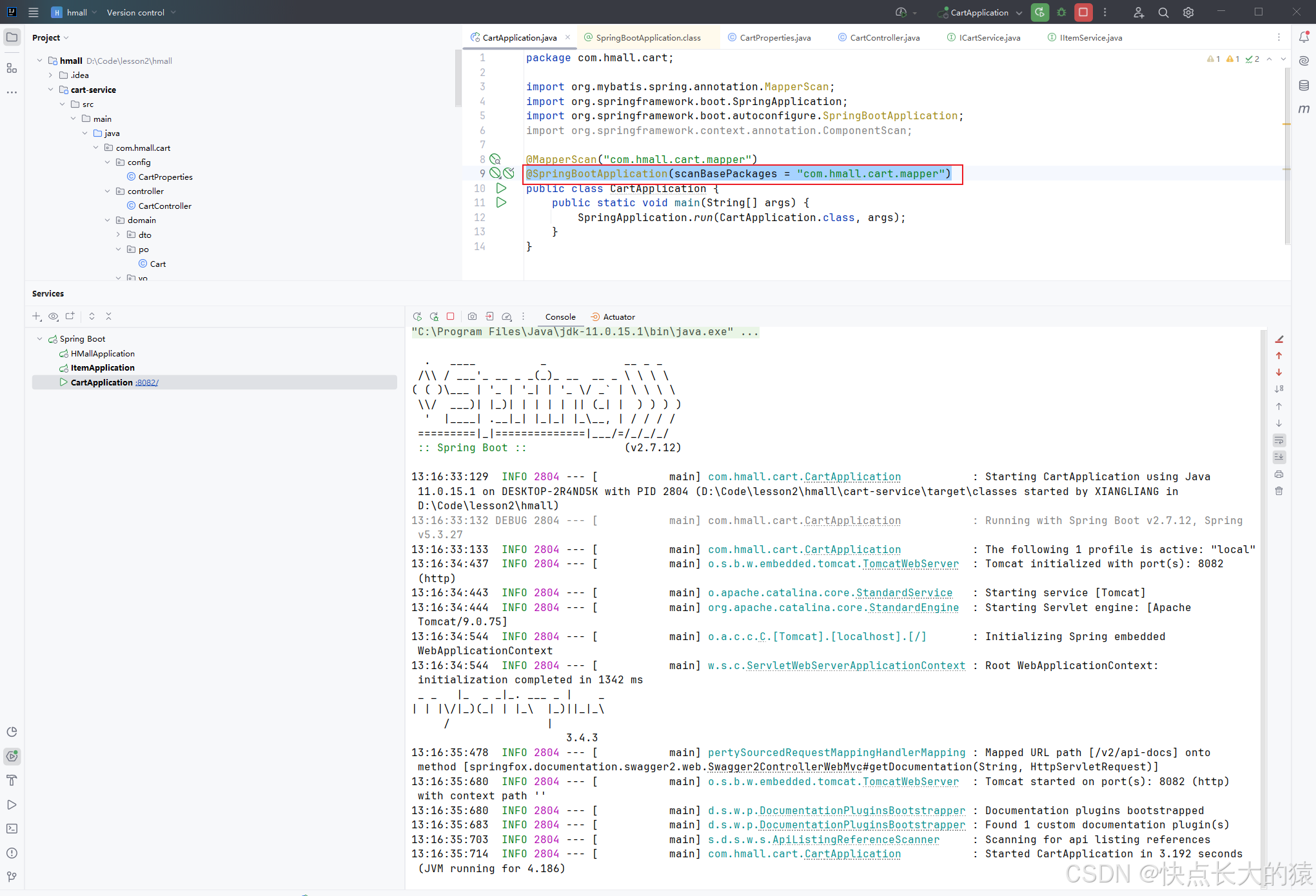 Parameter 0 of constructor in com.hmall.cart.controller.CartController ...
