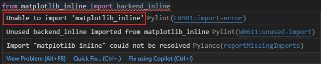 成功解决 Import “matplotlib_inline“ could not be resolved_import matplotlib ...
