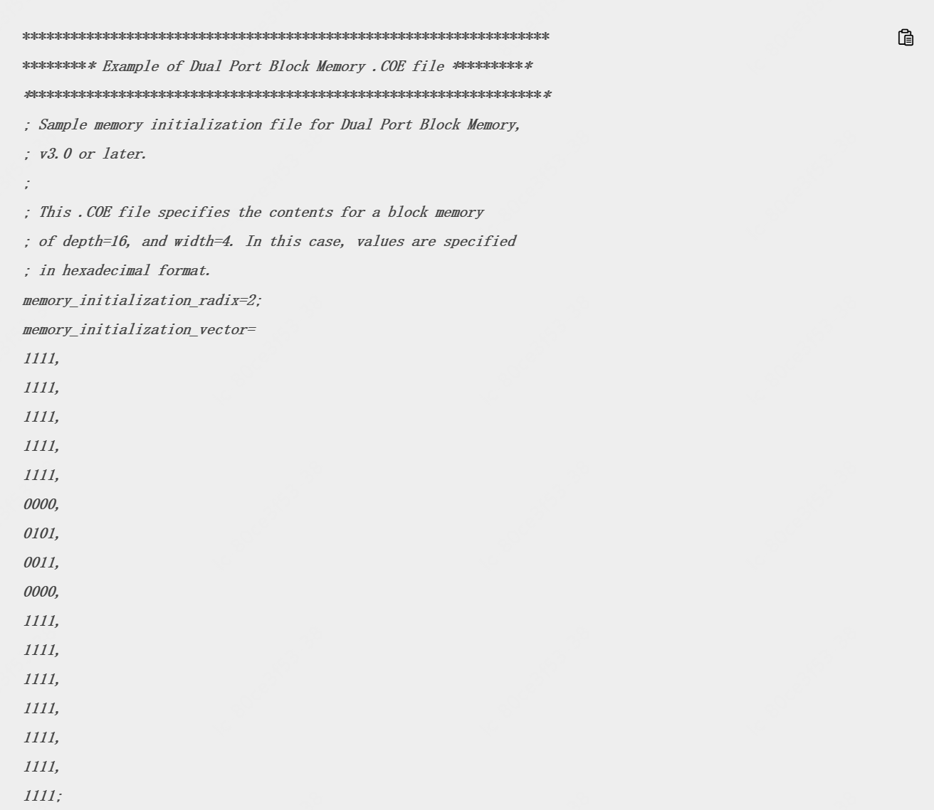 COE文件格式及地址对应方式 RAM IP核设置COE文件时报错 RAM/ROM数值初始化设置_如何增加rom ip核心 读取coe文件进行测试ofdm发端和收端-CSDN博客