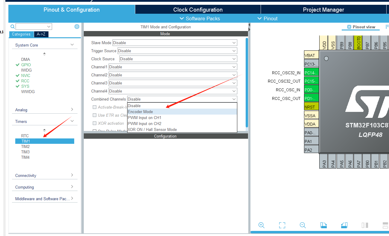 stm32cubeIDE旋转编码器的配置_stcubeide tim1 编码器设置-CSDN博客