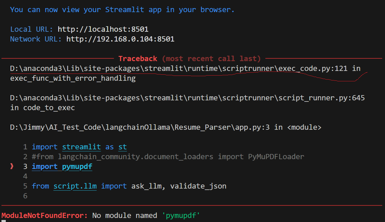 运行Stream 程序总是报 ModuleNotFoundError: No module named ‘pymupdf‘-CSDN博客