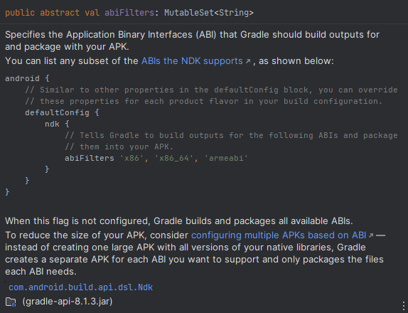 build.gradle.kts配置ndk报错解决_build.gradle.kts abifilters-CSDN博客