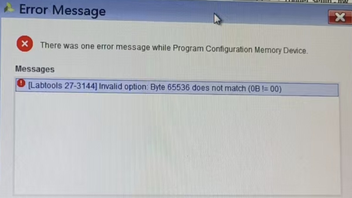 固化程序报错:Invalid option : Byte 65536 does not match (0B!=00)-CSDN博客