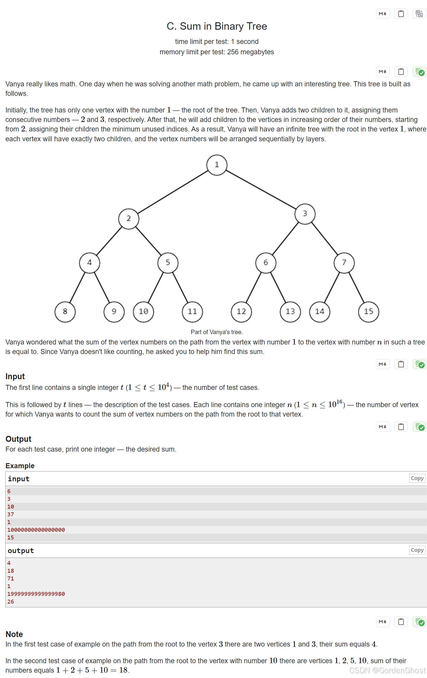 Sum in Binary Tree（Round 881）_codeforces sum in binary tree-CSDN博客
