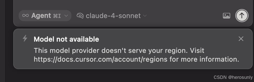 使用cursor出现Model not available. This model provider doesn‘t serve your region解决方案_cursor model ...