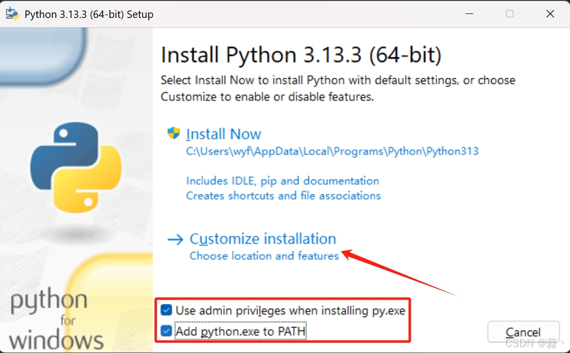 Win11 安装 Python 3.13.x_win11安装python-CSDN博客