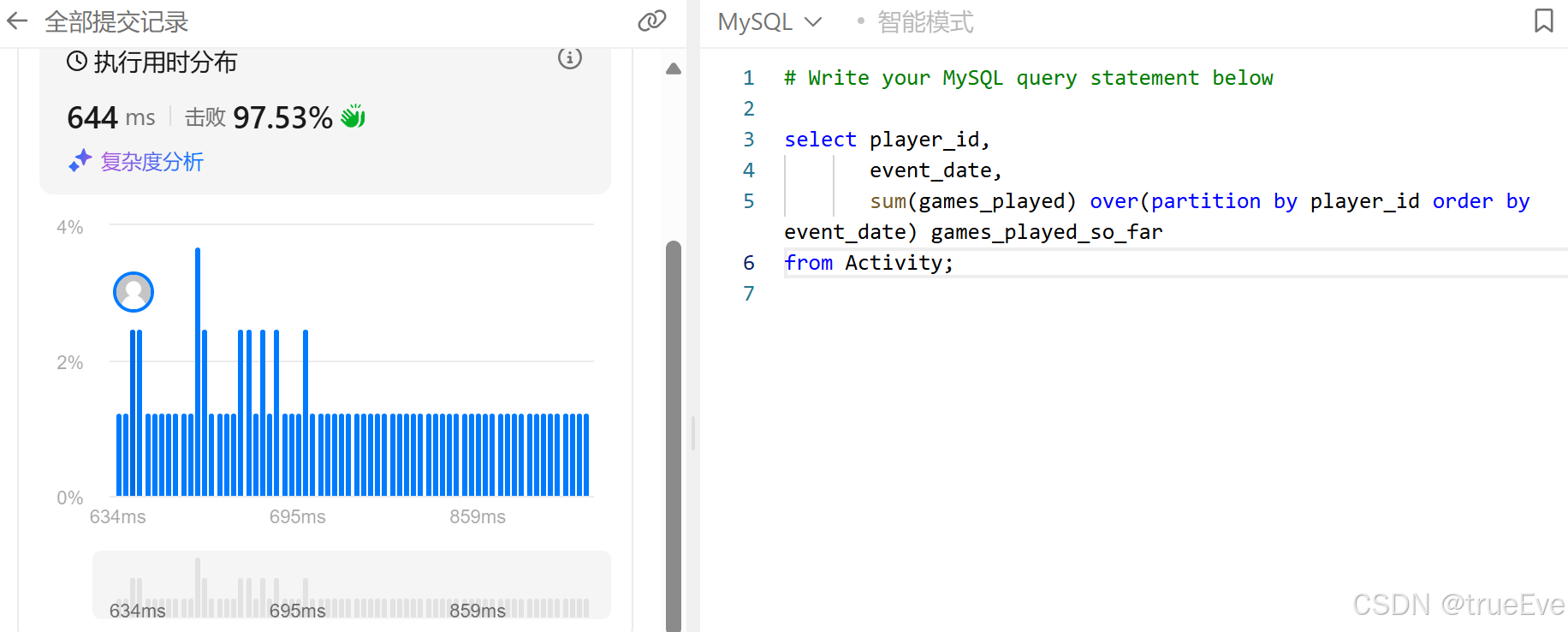 SQL，力扣题目534，游戏玩法分析 III-CSDN博客